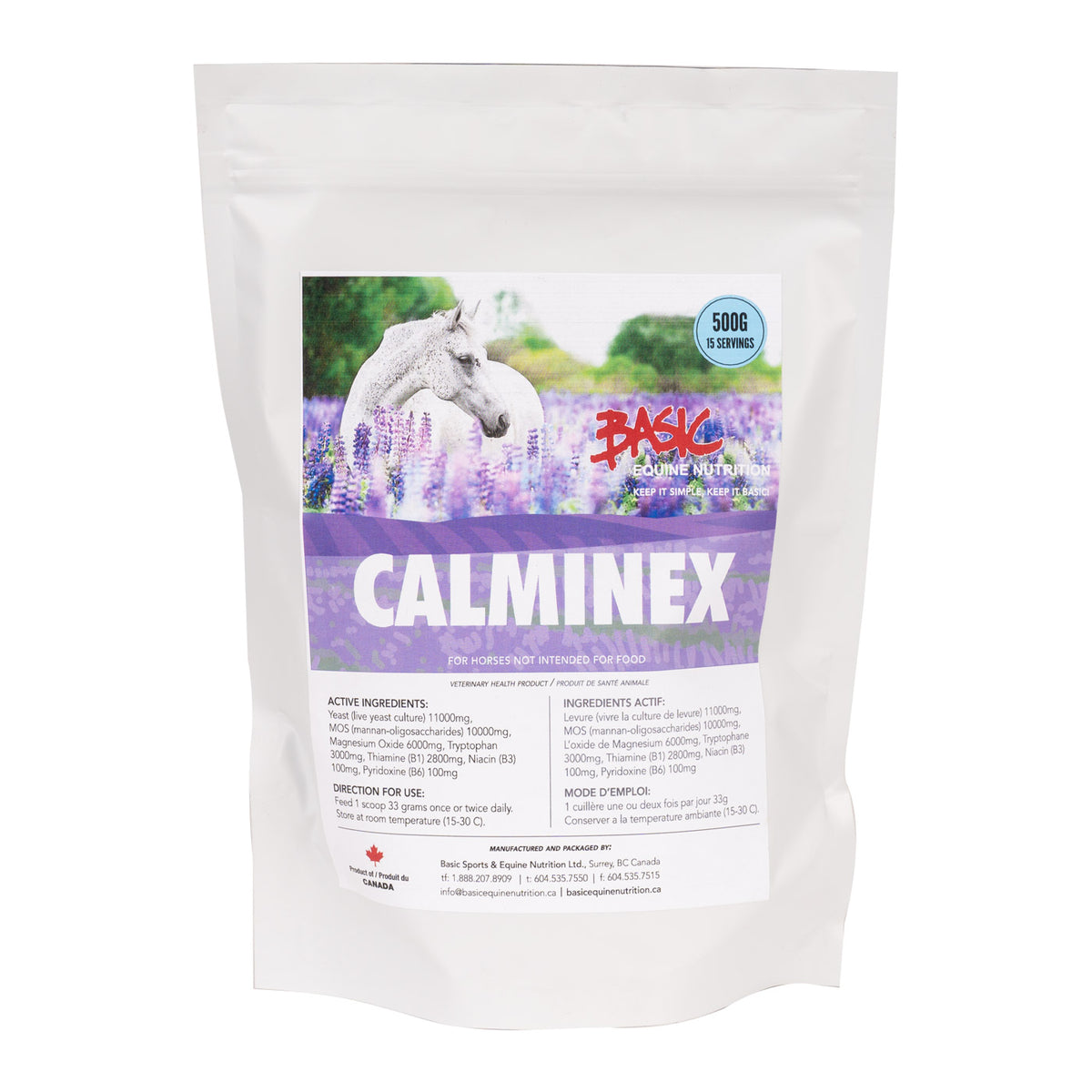 Basic Equine Nutrition Calminex 500 g – Greenhawk Equestrian Sport