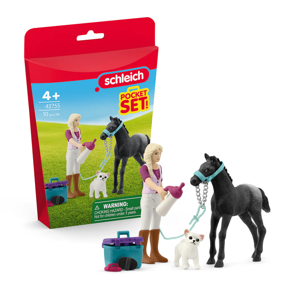 Schleich Horse Club Pocket Set Horse Grooming W/ Appaloosa Foal ...
