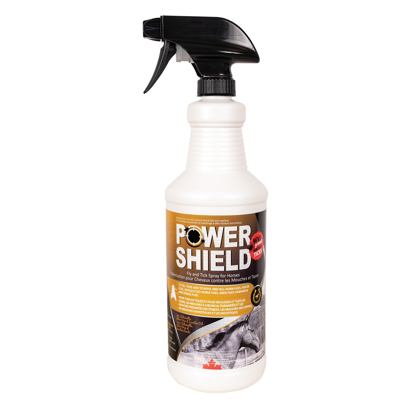 Golden Horseshoe Power Shield Fly Spray W Sprayer 1 L Greenhawk Equestrian Sport